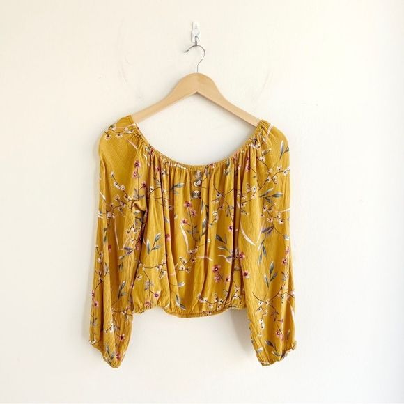 LA Gypsy | Tops | La Gypsyyellow Floral Crop Top | Poshmark